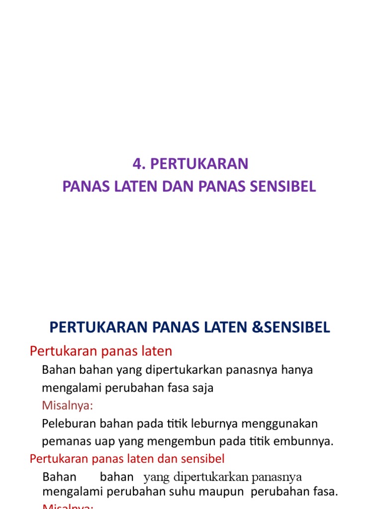Pertukaran Panas Sensible Dan Panas Laten | PDF