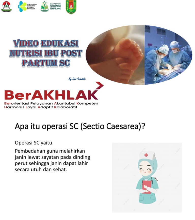 Video Edukasi Nutrisi Ibu Post Partum SC | PDF