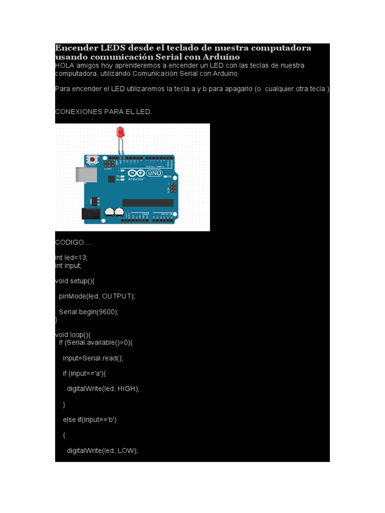 Encender LED con Teclado y Arduino | PDF | Informática