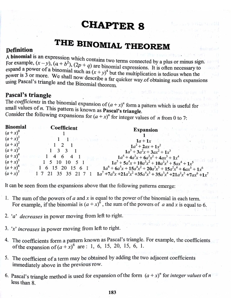 Binomial Theorem PDF | PDF