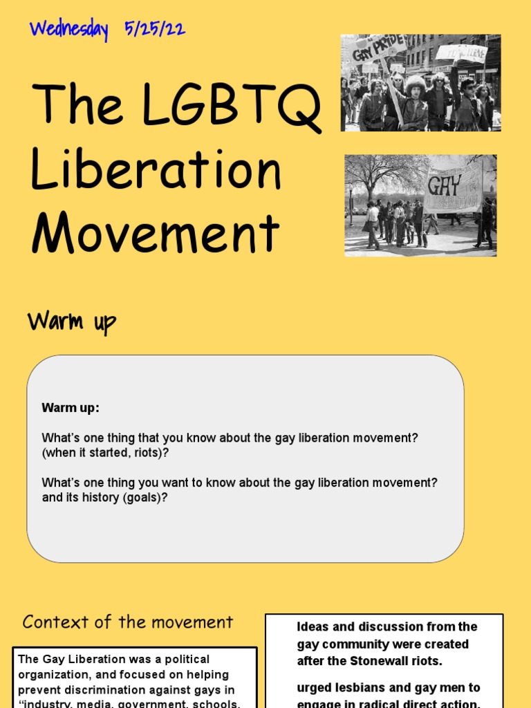 The Gay Liberation Movement | PDF | LGBTQIA+ Studies | Lgbt