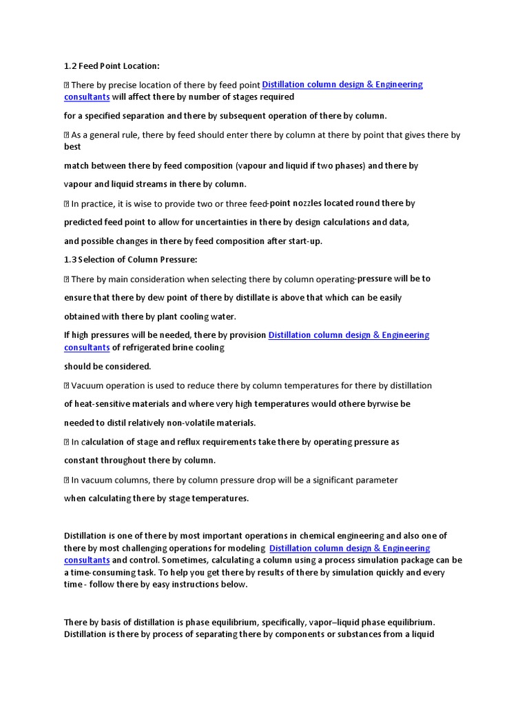Distillation Column Design Guide | PDF | Distillation | Vapor