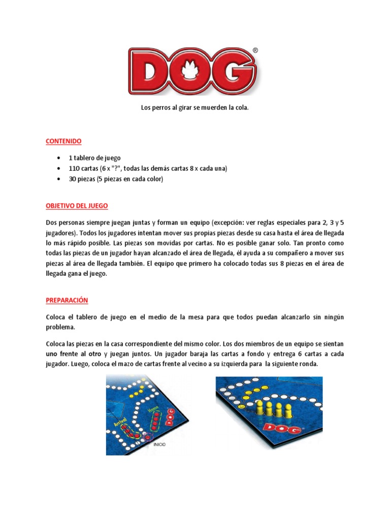 DOG Juego de Tablero - Reglas en Espanol | PDF | Jugando a las cartas ...