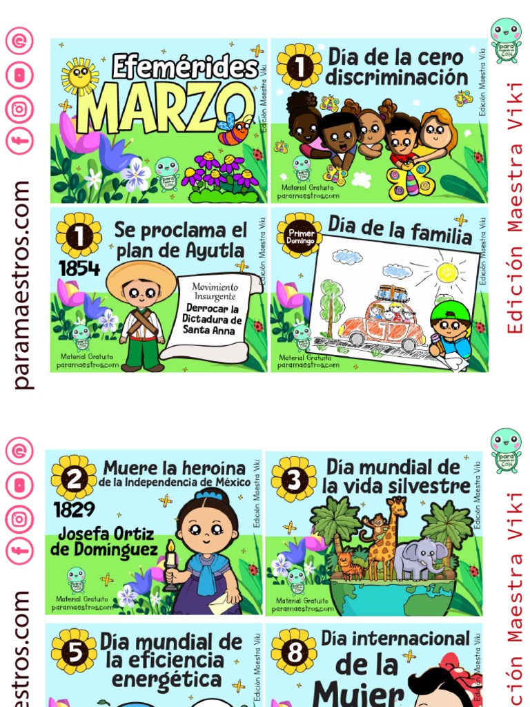 Efemérides Marzo Paramaestroscom Edición Maestra Viki | PDF