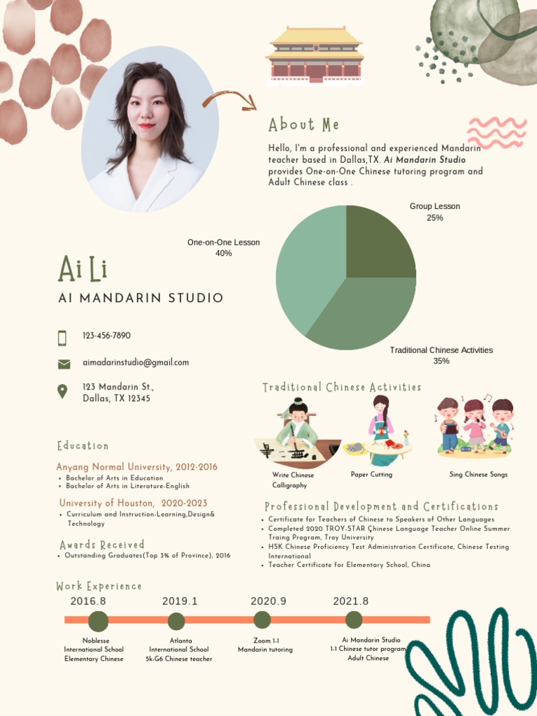 Ai Li - Infographic Bio | PDF | Chinese Language | China