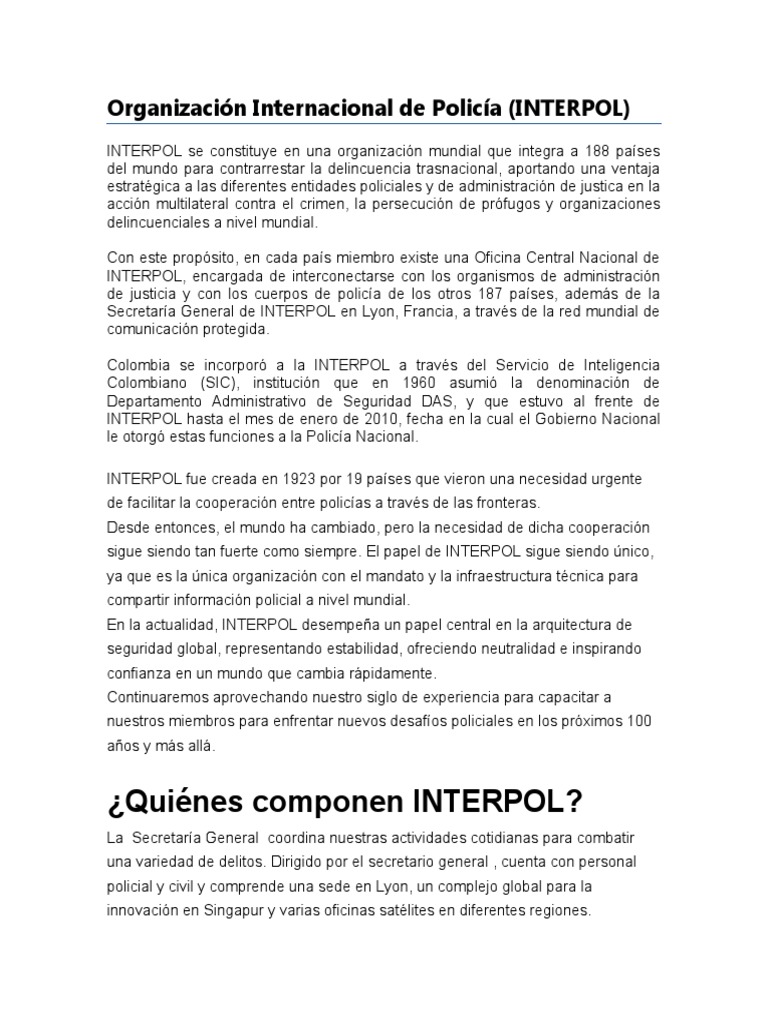 INTERPOL | PDF | Policía | Gobierno