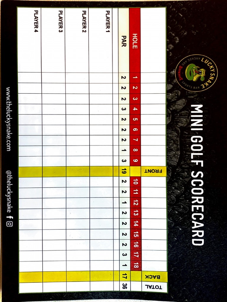 Mini Golf Score Card PDF | PDF