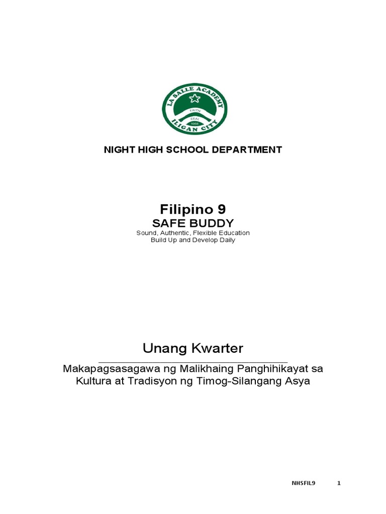 Filipino 9 Safe bUDDY mODULE | PDF