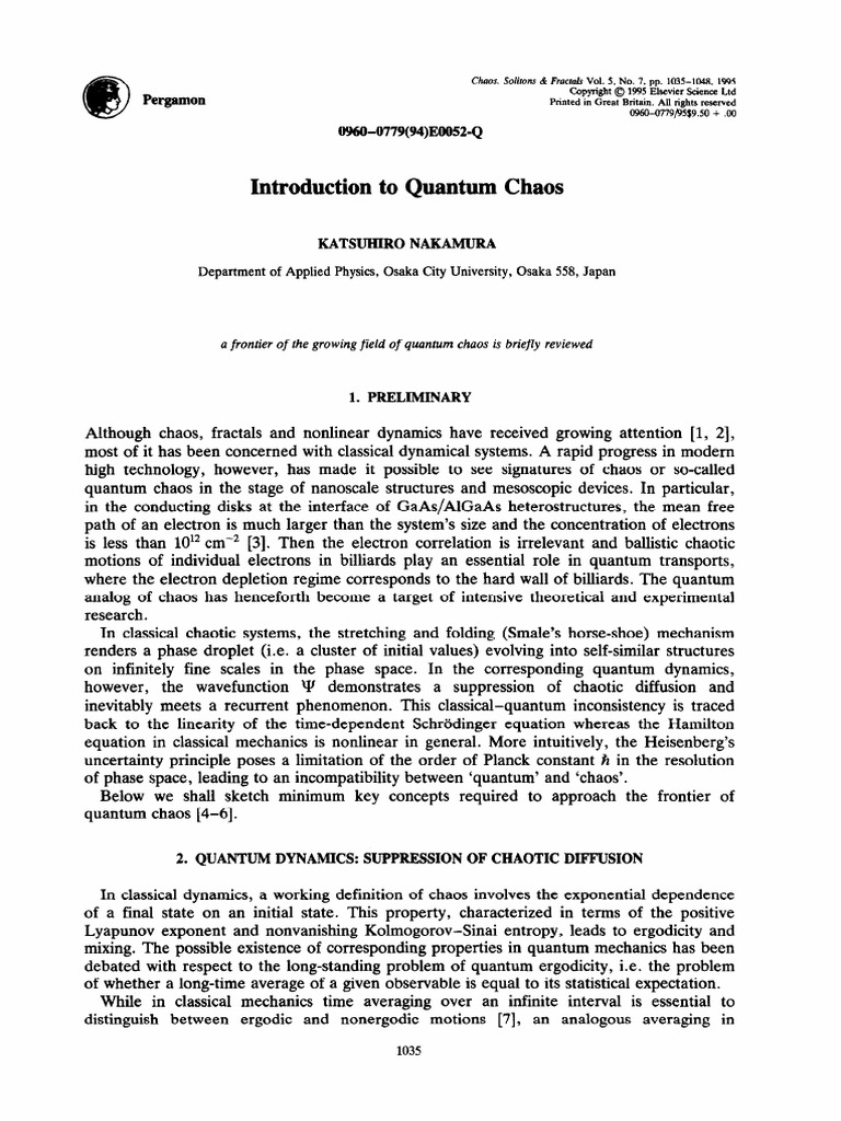 Introduction To Quantum Chaos PDF | Download Free PDF | Quantum ...