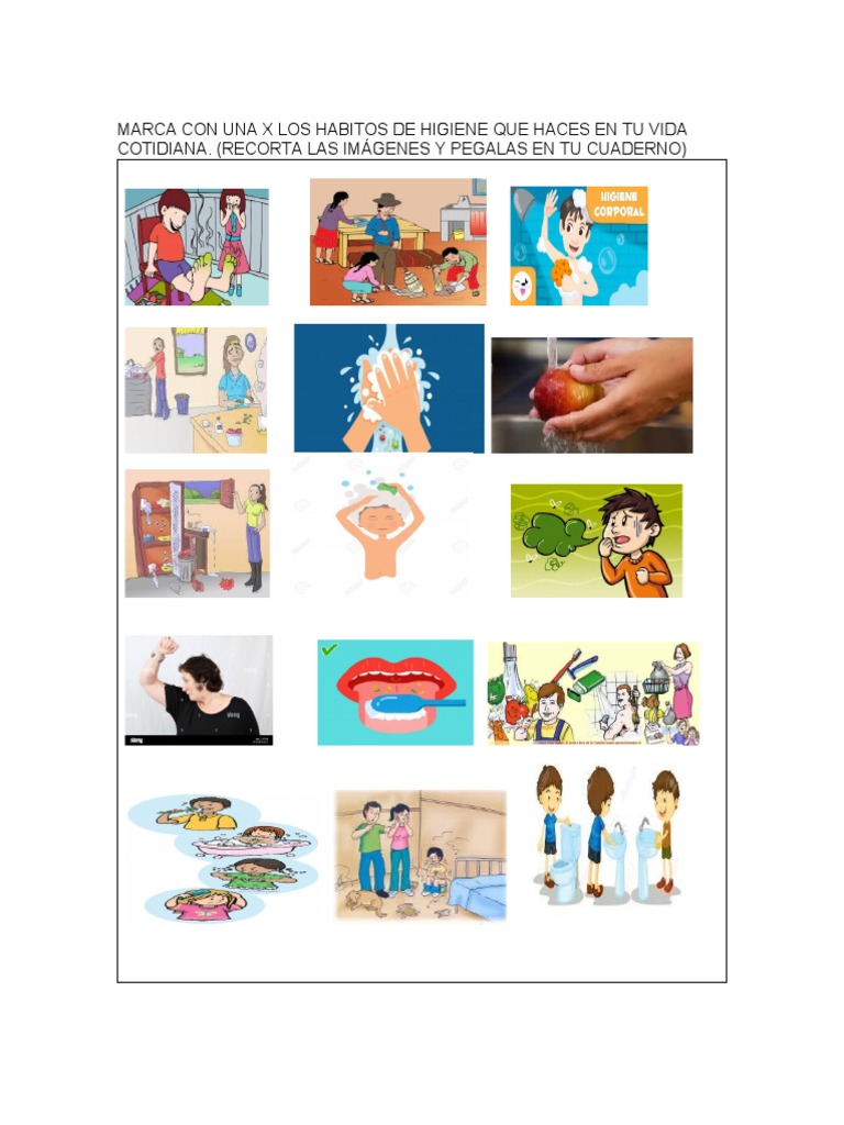 Imagenes de Buena y Mala Higiene 2°año | PDF