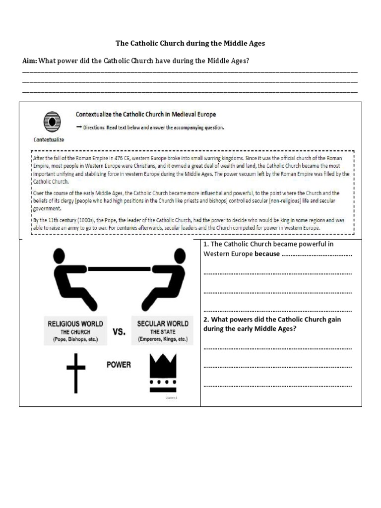 Power of The Church in The Middle Ages | PDF | Pope | Catholic Church