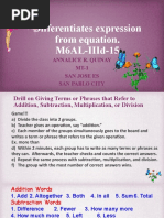 Math Melcs Grade 6 | PDF | Area | Equations
