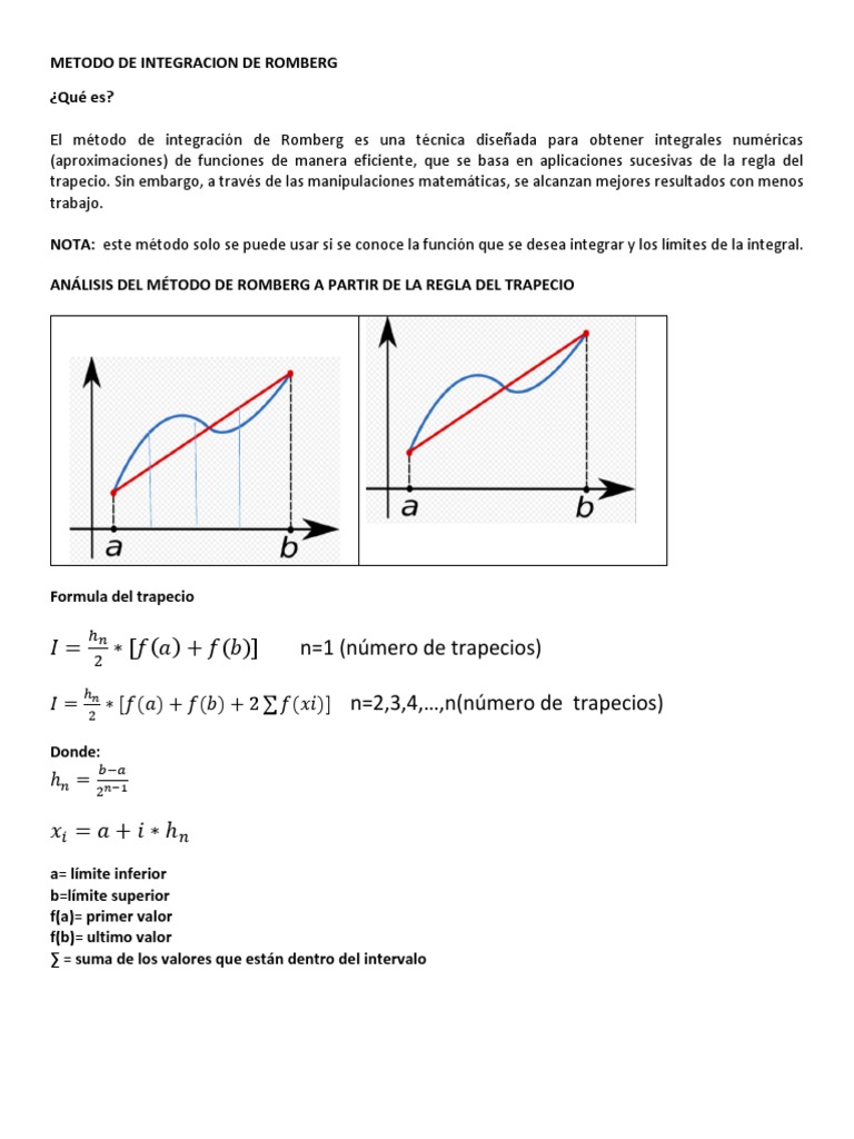 Integracion de Romberg Ul | PDF | Integral | Análisis