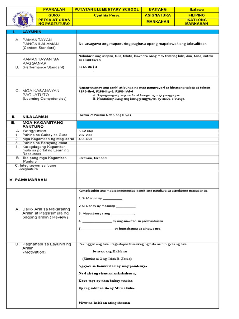 DLP q3 Filipino Thesis | PDF
