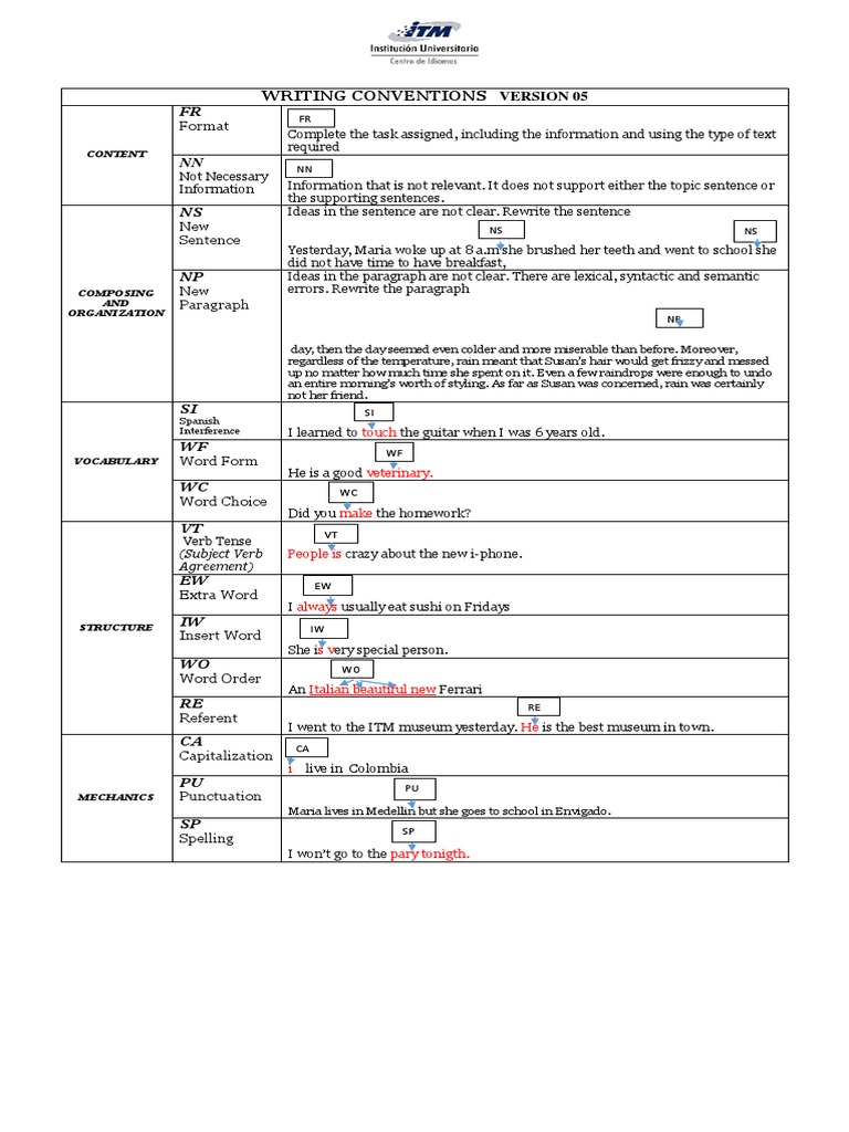 Writing Conventions V05 | PDF | Syntax | Cognitive Science