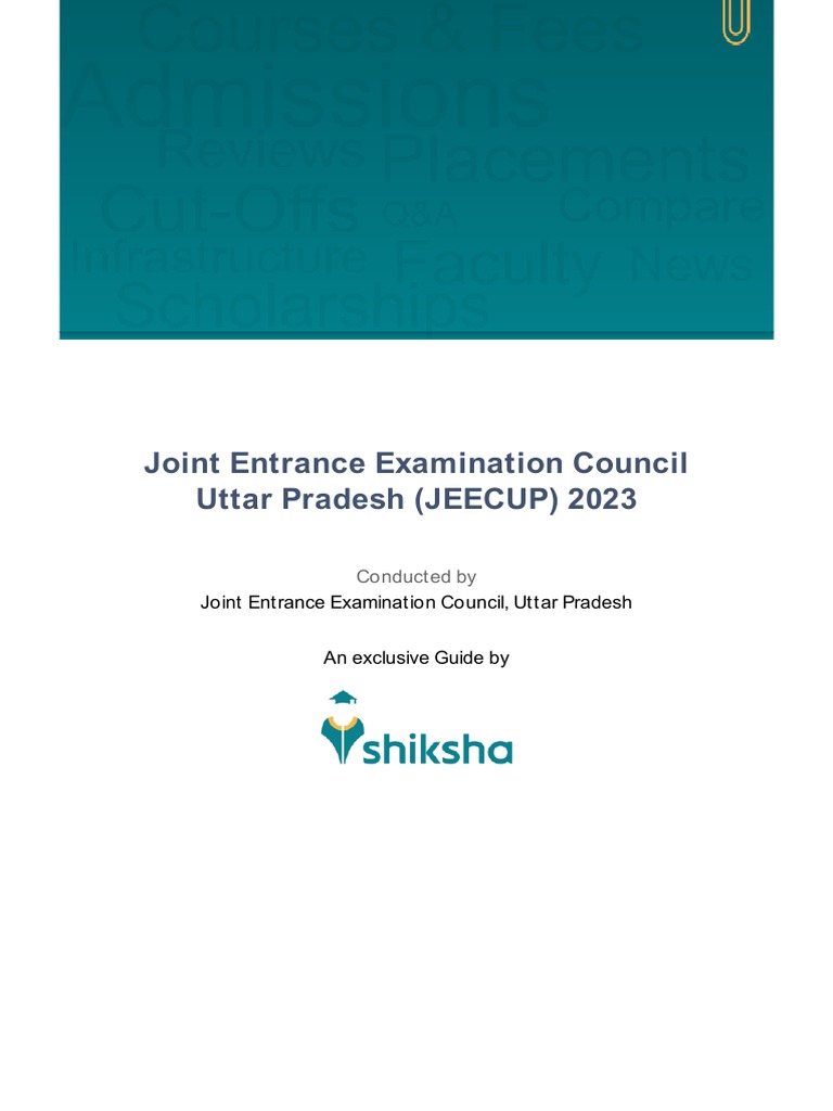 Jeecup 2023 PDF | PDF | University And College Admission