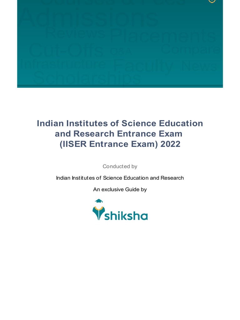 IISER Exam Details PDF | PDF | University And College Admission ...