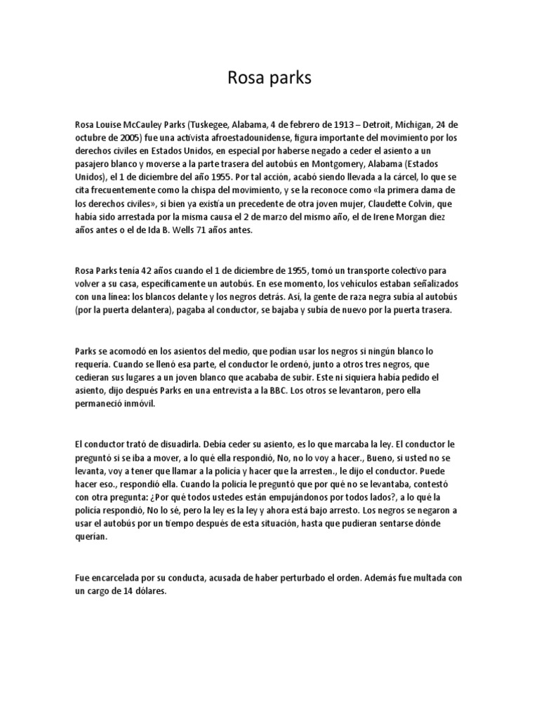 Rosa Parks | PDF | Novela negra, policíaca y suspenso