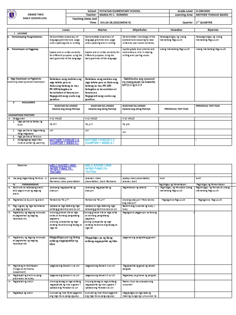 DLL MTB 2 Q1 Week 9 | PDF