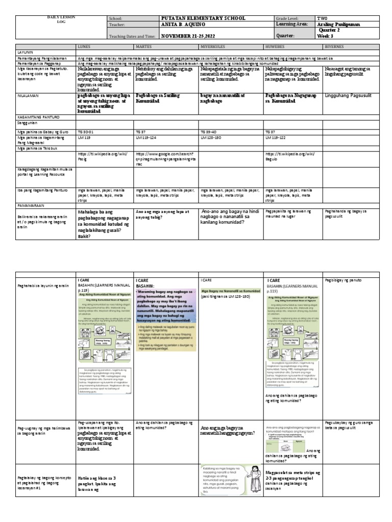 Grade 2 DLL AP Q2W3 | PDF