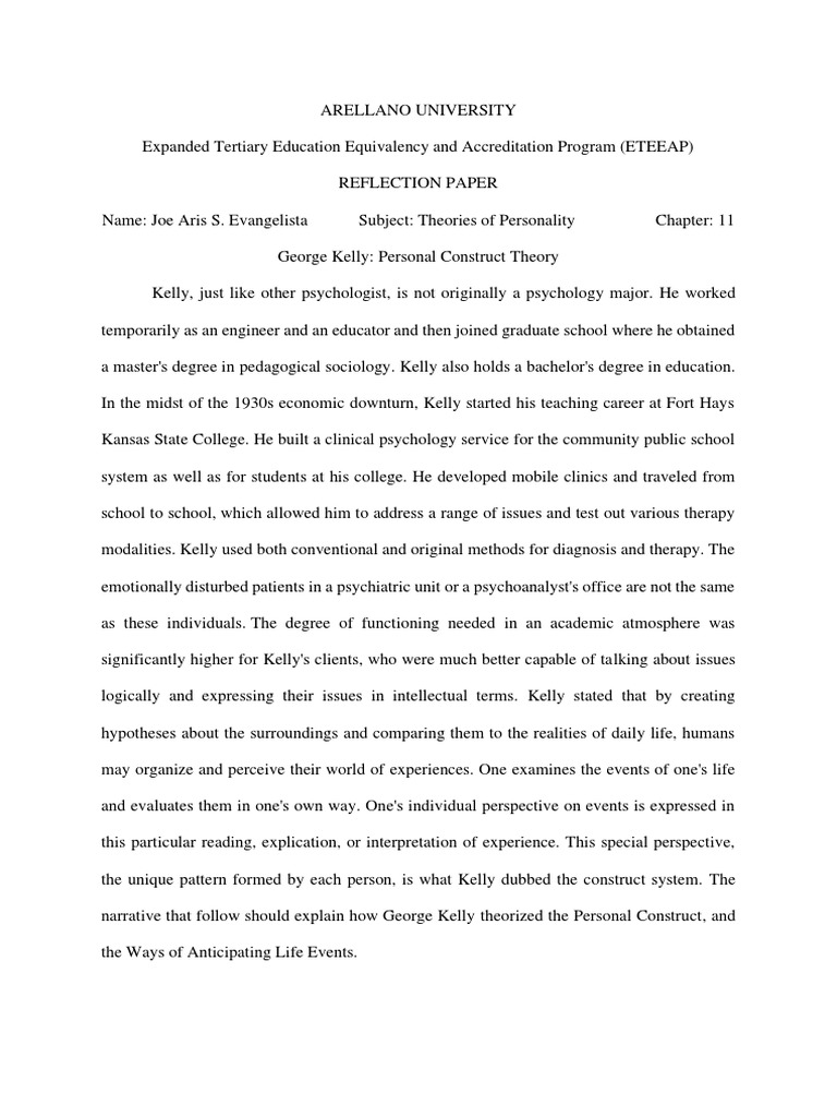 George Kelly's Personal Construct Theory | PDF | Psychology | Theory