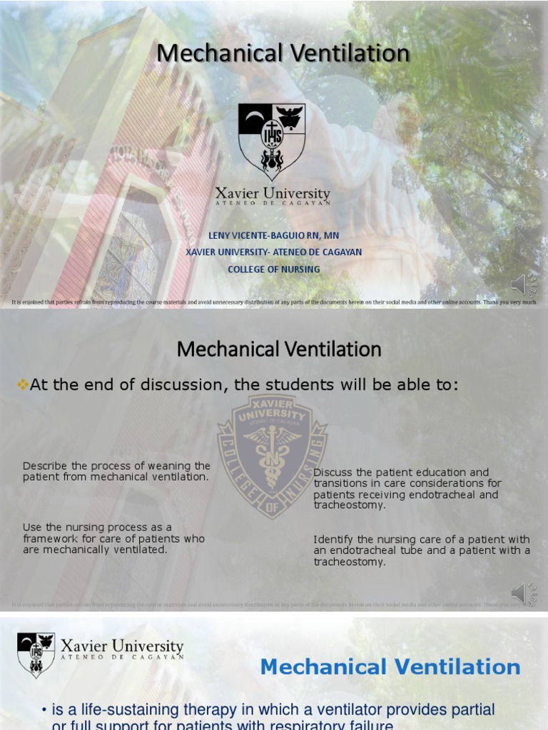 Mechanical Ventilation | PDF | Diseases And Disorders | Respiration