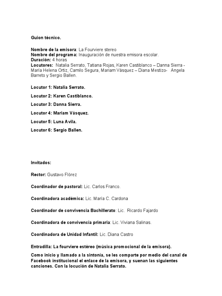 Guion Programa Radial de Bienvenida | PDF | Verdad | Radiodifusión