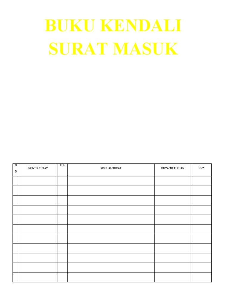 Buku Kendali Surat Masuk | PDF