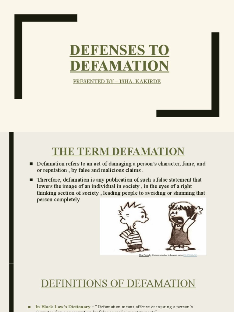 Defenses To Defamation | PDF