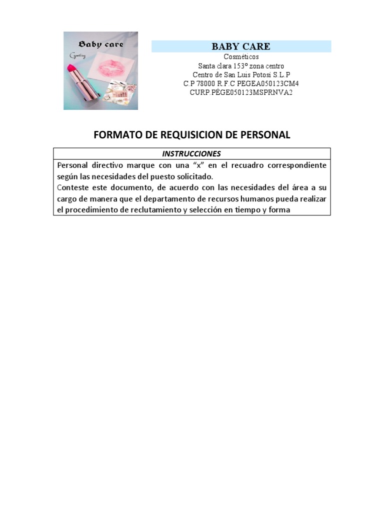 Formato de Requisicion de Personal | PDF