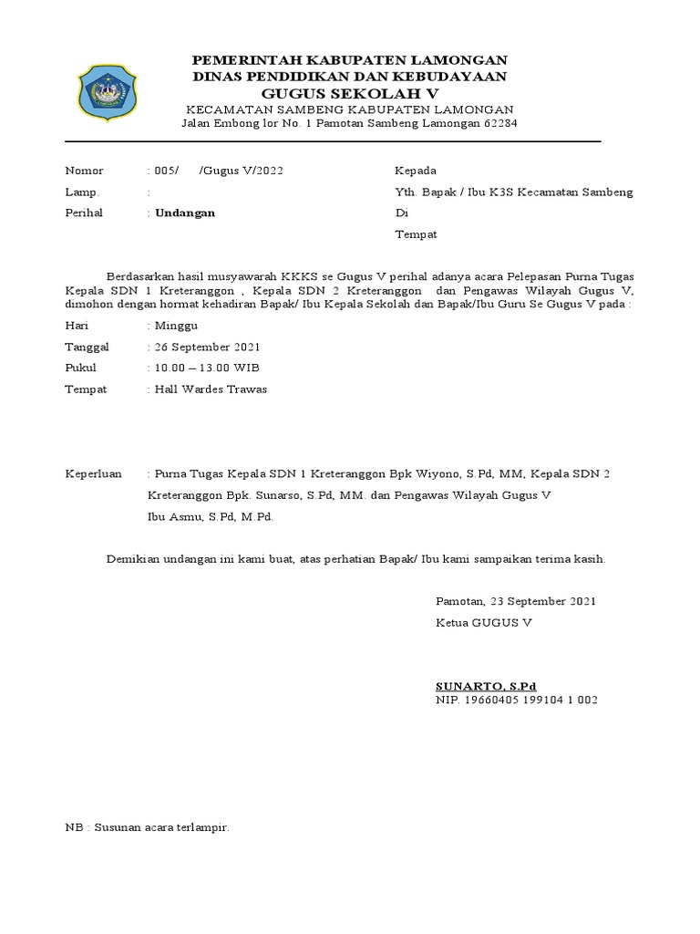 Undangan Gugus | PDF