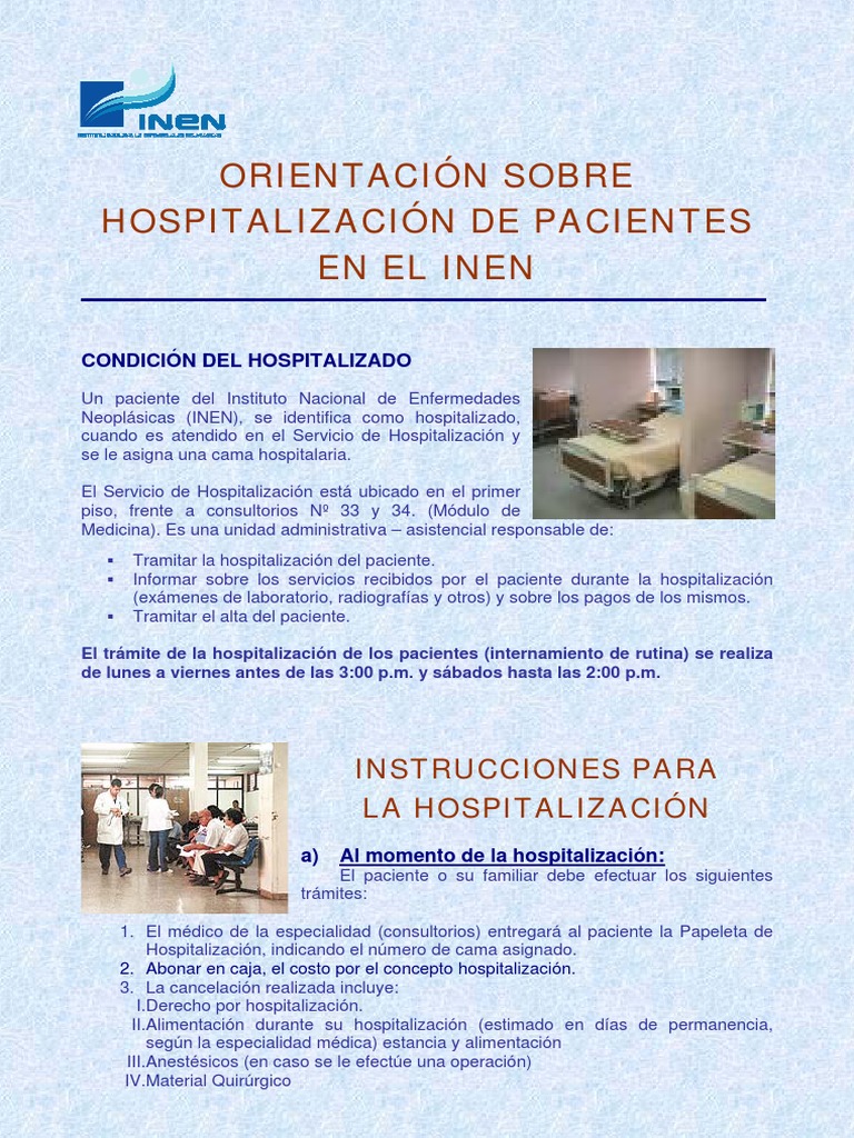 Paso 3 Hospitalizacion | PDF | Hospital | Especialidades Medicas