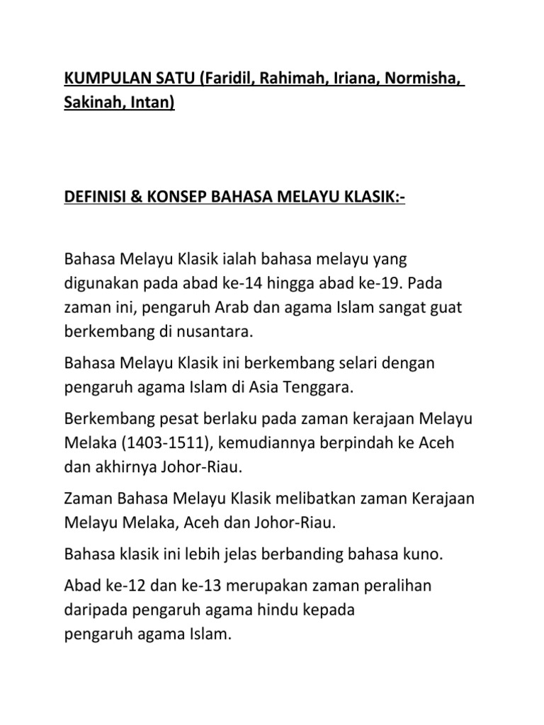 Bahasa Melayu Assignment | PDF