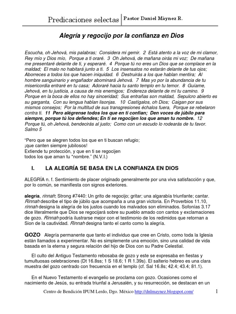 De La Alegría Al Regocijo | PDF | Contenido bíblico | Libros de la ...