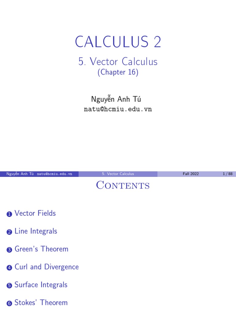 5 - Vector Calculus PDF | PDF | Integral | Curve