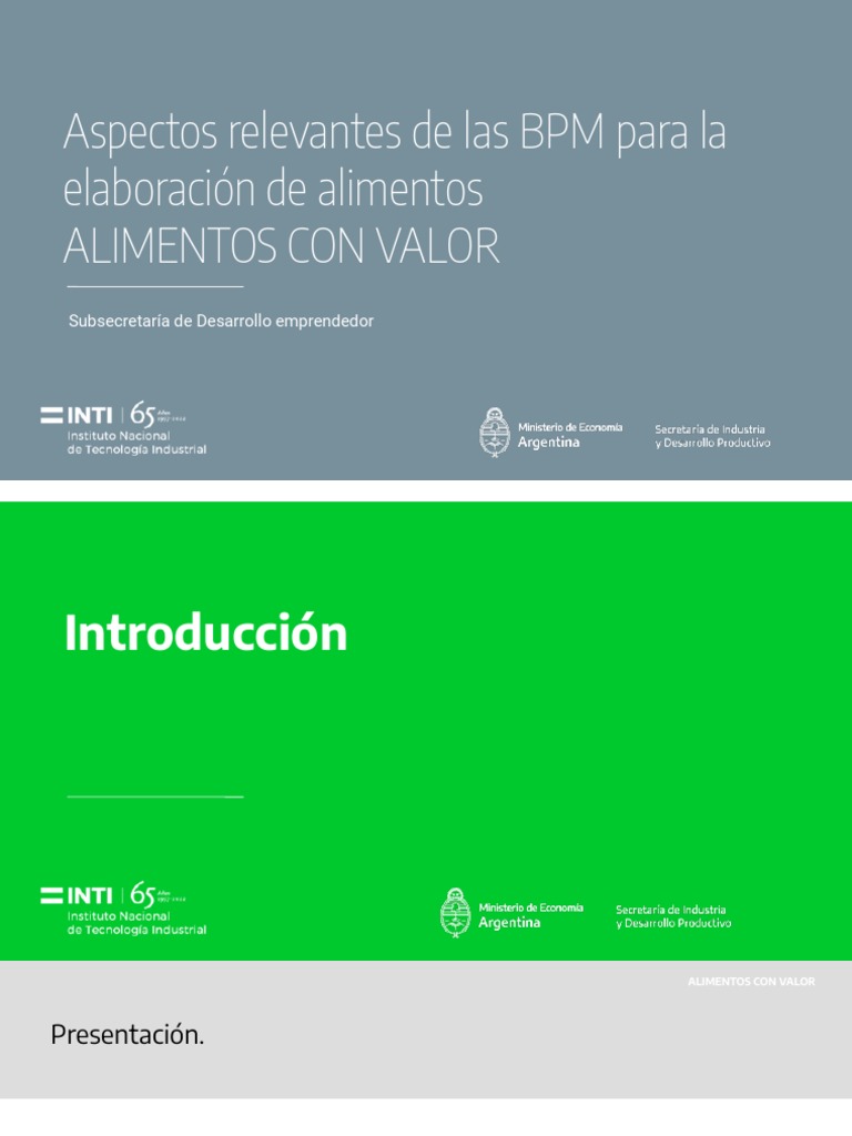 1 Encuentro 1. BPM para La Elaboración de Alimentos y Bebidas | PDF | Residuos | Alimentos
