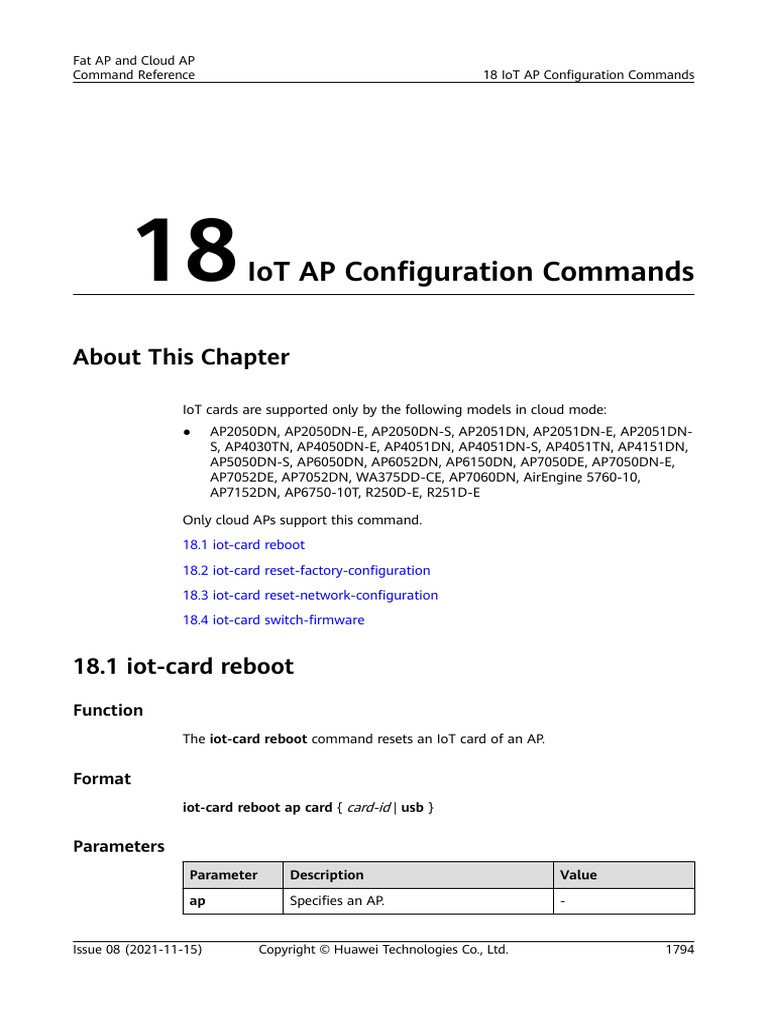 01-18 IoT AP Configuration Commands | PDF | Internet Of Things ...
