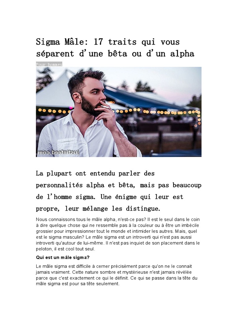 Traits de l'Homme Sigma Dévoilés | PDF