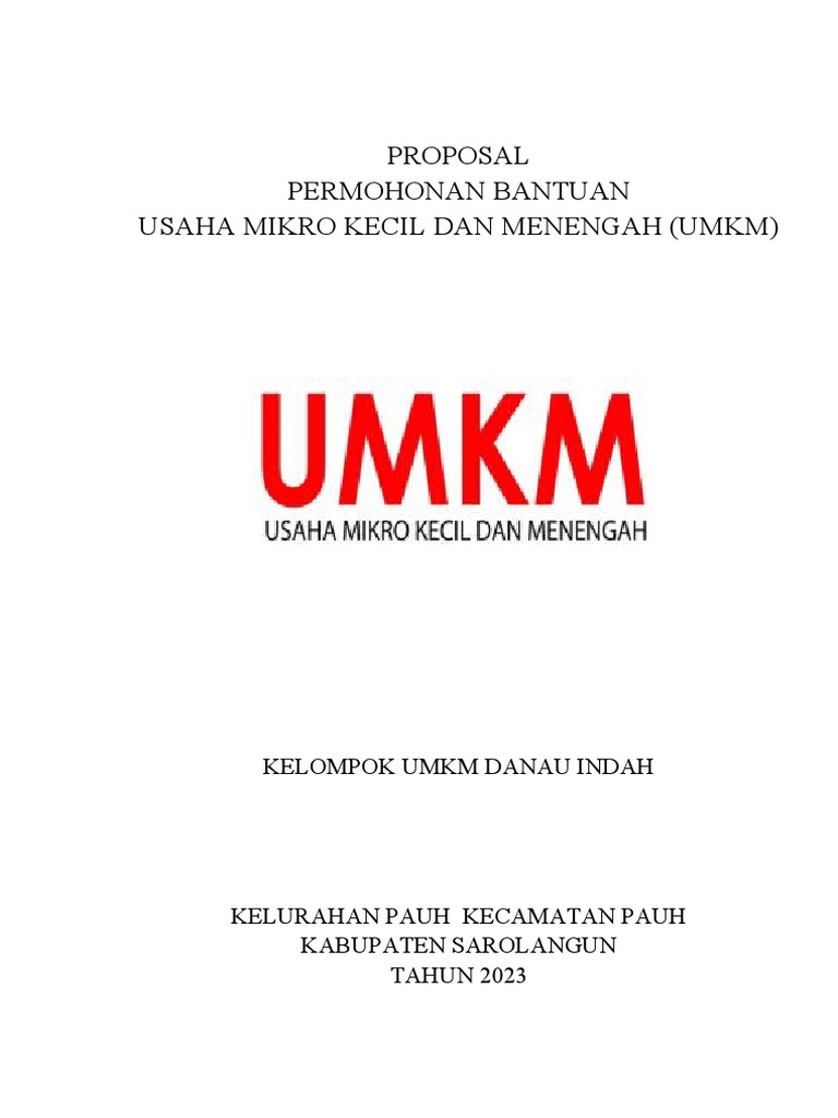 Proposal Umkm Danau Indah | PDF