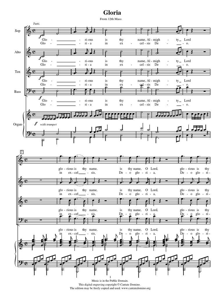 Gloria From 12th Mass PDF | PDF