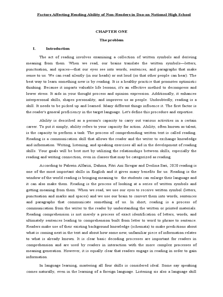 Reading Ability | PDF | Reading Comprehension | Learning