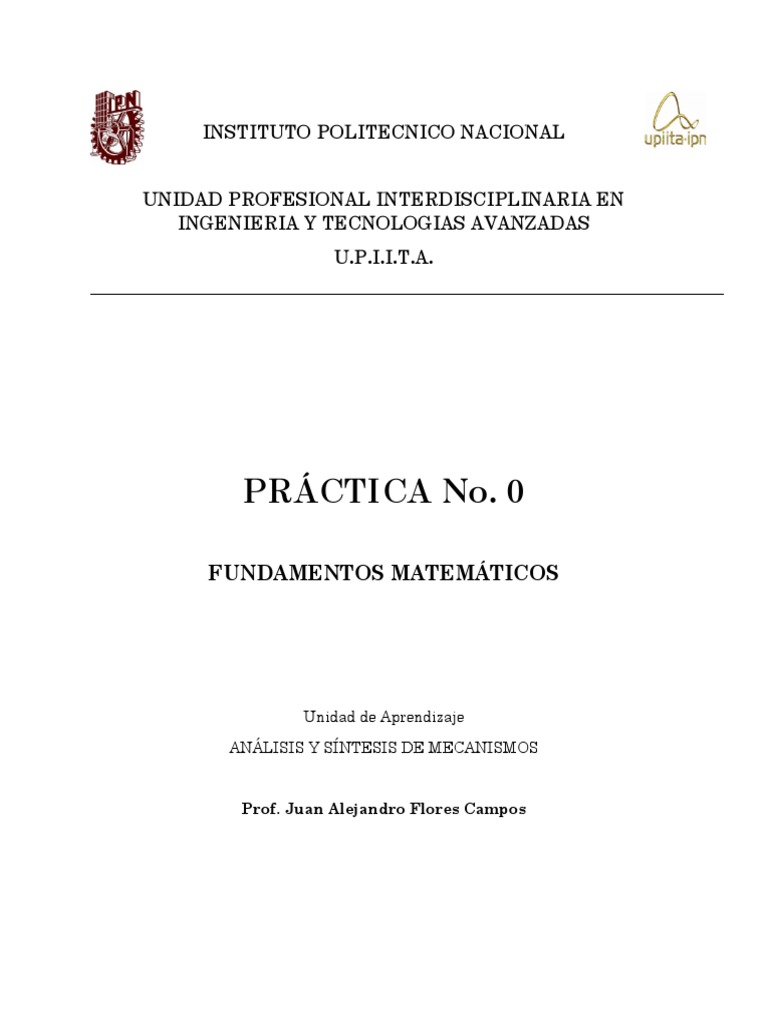 Práctica 0 Fundamentos Matemáticos | PDF | Rotación | Espacio vectorial