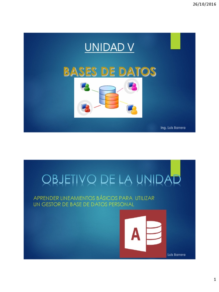 Clase U5 - MSAccess-Parte 1 - 2016v1 | PDF | Bases de datos | Base de datos relacional