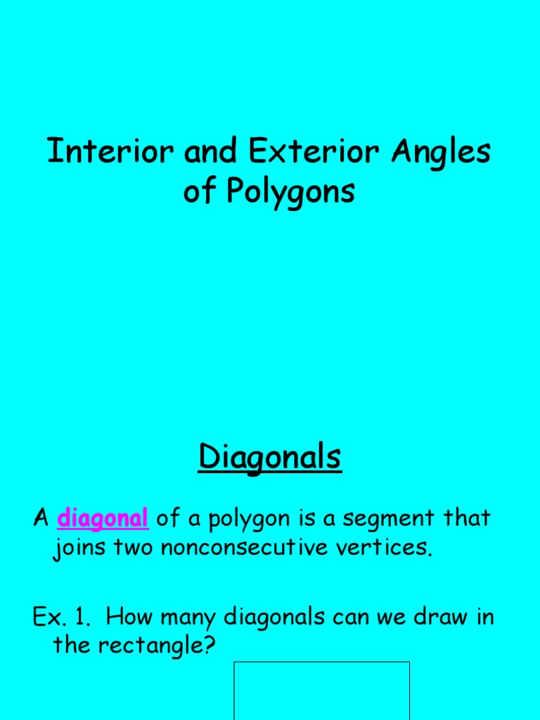 Interior and Exterior Angles of Polygons | PDF | Triangle | Polygon