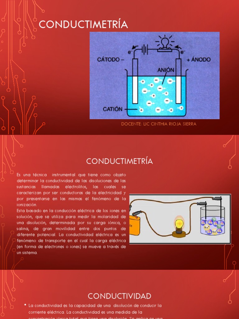 CONDUCTIMETRÍA | PDF | Electrólito | Corriente eléctrica