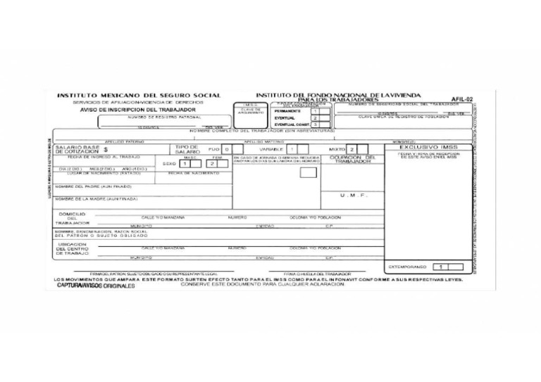(PDF) Formato de Alta Imss Trabajador - DOKUMEN - TIPS | PDF