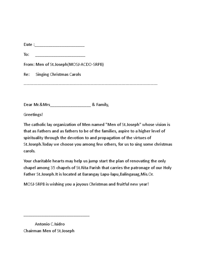 Christmas Carolling Letter | PDF