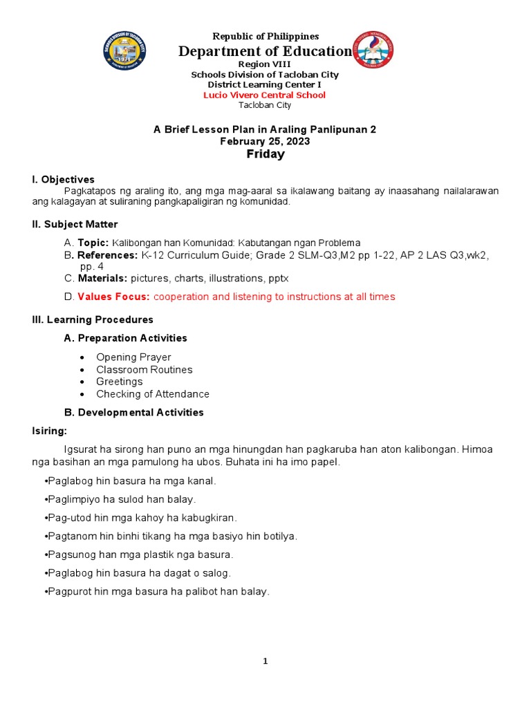 Brief LP in AP Week2 Day 5 Feb 24 2023 | PDF Brief LP in AP Week2 Day 5 Feb 24 2023 | PDF