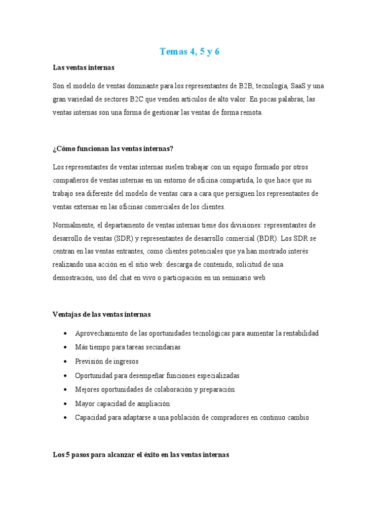 Ventas internas y promociones efectivas | PDF | Marketing | Cliente
