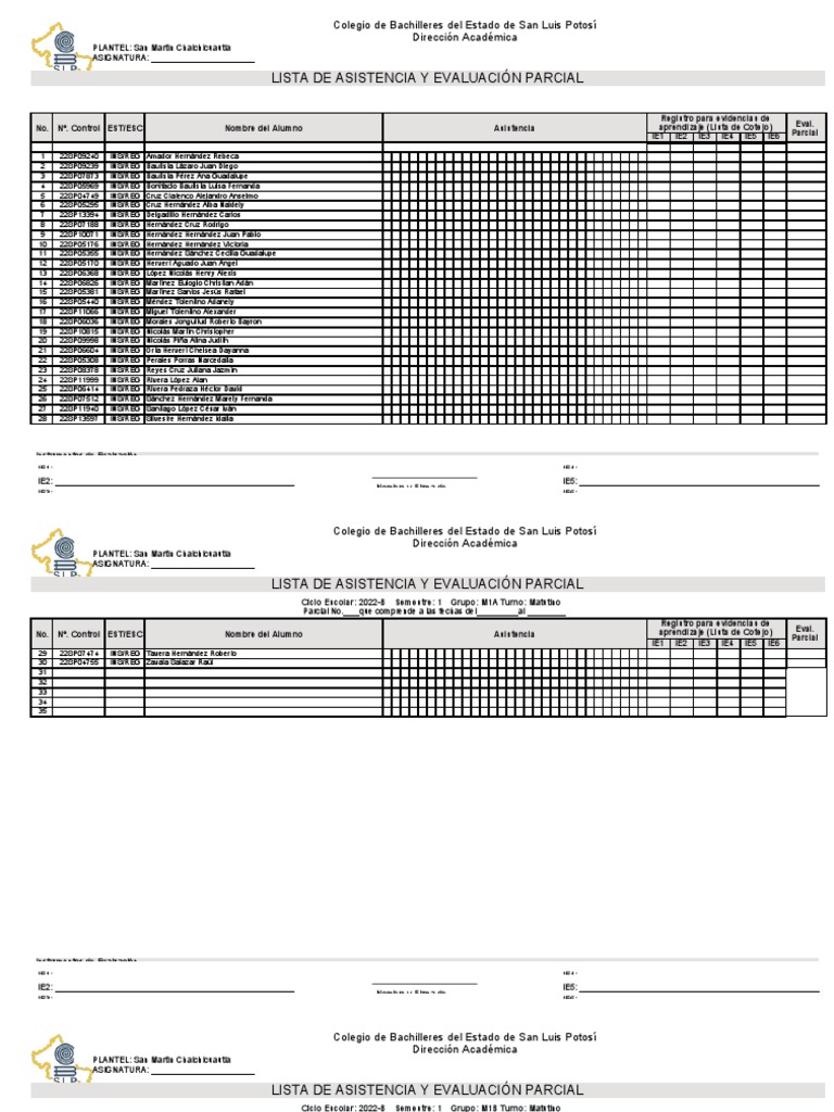 Listas de Primer Semestre | PDF
